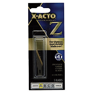 X-Acto XZ211 Stainless Steel #11 Refill Blades, Fine Point, For use with Type A Handle, 1 Blister with 5 Blades