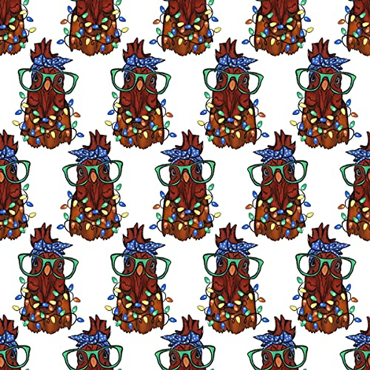 Funny Quirky Mama Chicken Gift Wrap Country X-mas Thick Christmas Wrapping Paper (6 foot x 30 inch roll)