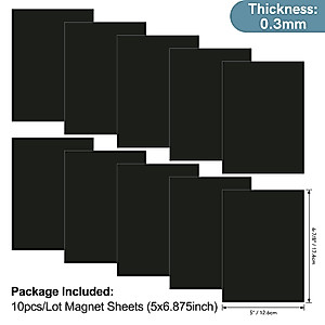 Briartw 10 Sheets 6.9x5" 0.3mm Thick Single Sided Magnetic Sheets Flexible Rubber Sheets for Metal Dies Storage and Organize Scrapbooking Tool Craft Supplies Rubber Magnetic Sheets Set