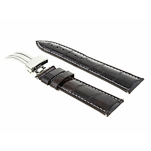 Ewatchparts 20MM LEATHER WATCH BAND STRAP FOR IWC PORTUGUESE DEPLOYMENT CLASP DARK BROWN WS