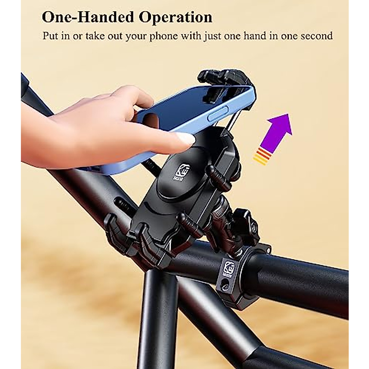 BRCOVAN UTV Phone Mount with Vibration Dampener & High-Speed Secure Lock, Anti-Theft UTV Roll Bar Cellphone Holder Fit Roll Cage Diameter 1.5'' 1.65'' 1.75'' 1.85'' 2'', for 5.4''-7.2'' Smartphones