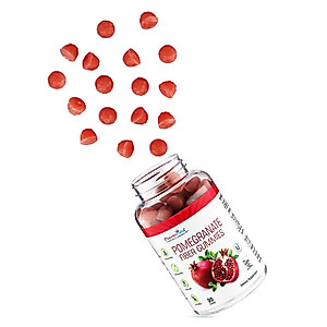 Pharmvista Pomegranate Fiber Gummies for Adults & Kids 100mg - Gluten Free Vegan Pomegranate Supplement Rich in Dietary Fiber Chewables Gummies- 90 Count