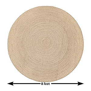 WOVEN ST. Performance Braided Round Area Rug | Carpets Suitable for Living Room, Bedroom, Dining Room, Home Décor | Luxurious Handcrafted Traditional Rugs | PET-Yarn | 8’ Round | Modern Rugs