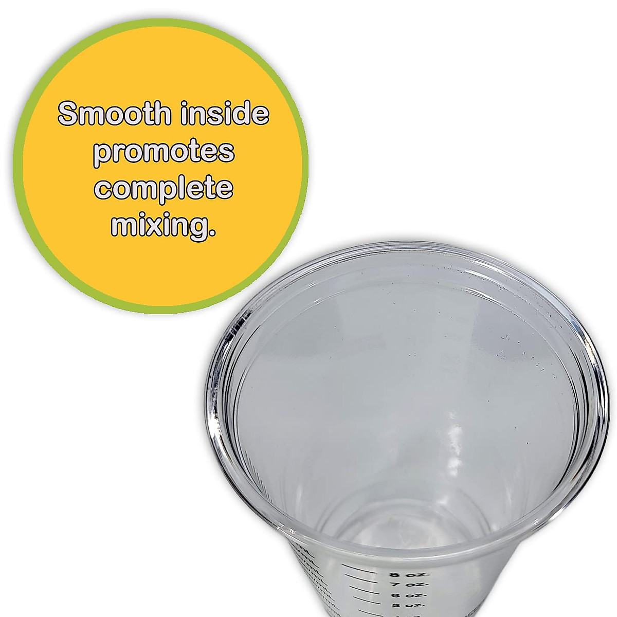 20 8oz Disposable Graduated Clear Plastic Cups for Mixing Paint, Stain, Epoxy, Resin