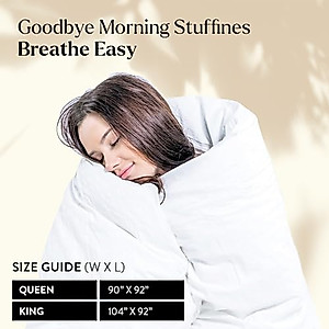 Miracle Made Temperature Regulating Breathable Duvet Insert Queen Comforter - White, Full/Queen 3-Temperature-Zone Pet Hair Resistant Silver Infused Hypoallergenic Bed Cover - Compatible w Duvet Cover