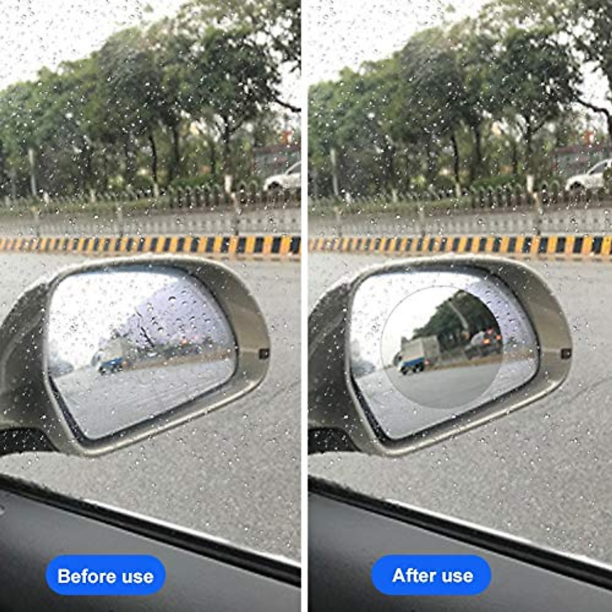 shlutesoy 2Pcs Car Rearview Mirror Film,Clear Waterproof Anti Fog Car Rearview Mirror Protective Film Rain Shield Oval 2pcs