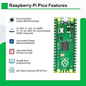 OSOYOO Python Hardware Programming Learning Kit for Raspberry Pi Pico with MicroPython and Graphical Programming Tutorials