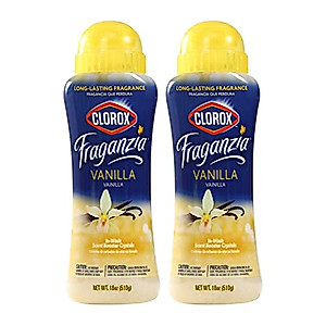Clorox Fraganzia In-Wash Scent Booster Crystals in Vanilla Scent, 18oz Twin Pack | In-wash Scent Booster for Fresh Laundry in Vanilla Scent, 36 Ounces Total