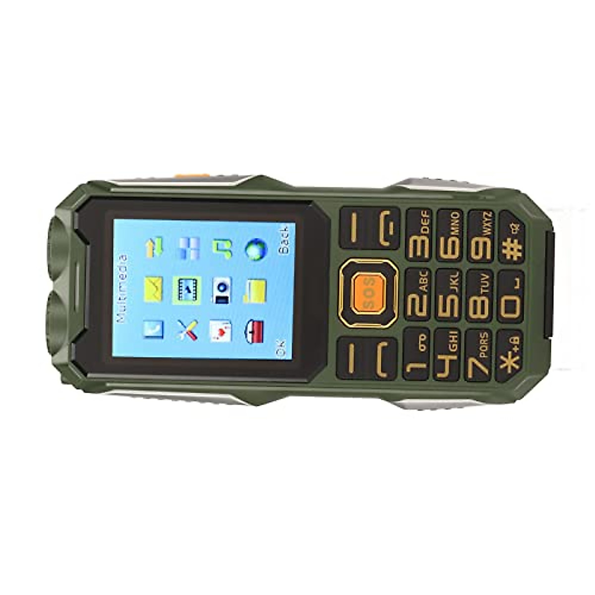 Naroote Big Button Senior Mobile Phone, Senior Mobile Phone 2G 1.3MP Camera Calculator for Indoor (Green)