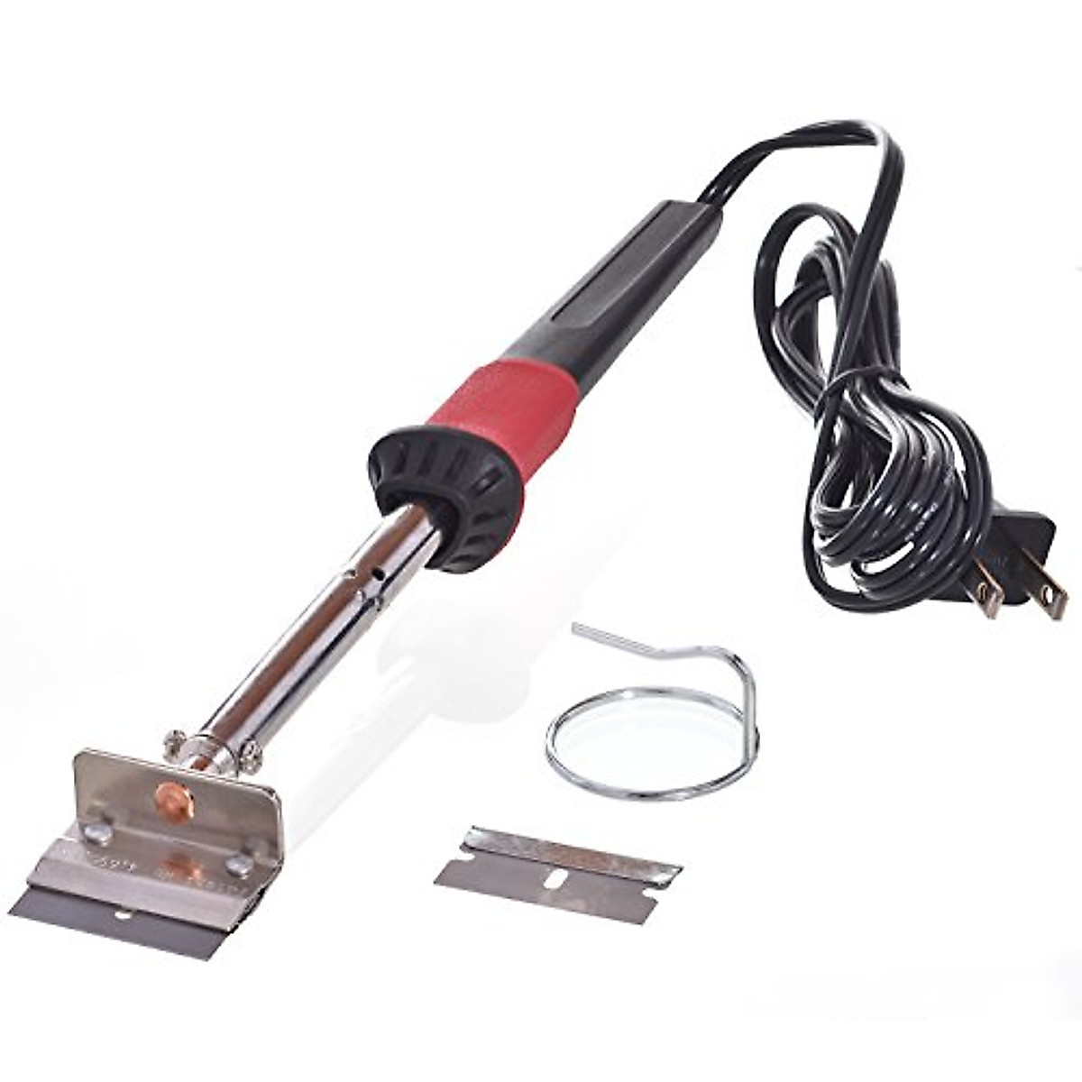 RamPro 110 W Sticker and Adhesive Remover - Long Handle Floor Wall Scraper Tool Hot Blade Decal Remover Razor Blade Scraper Pinstripe Remover Hot Knife Blade for Removing Vinyl Decals