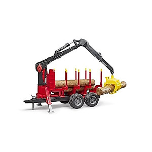 Bruder Forestry Trailer with Crane Grapple and 4 Logs