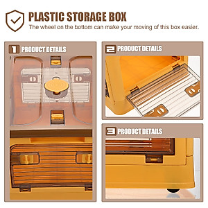 Cabilock Box Folding Storage Box Stackable Plastic Storage bin Plastic Under Bed Storage Folding Plastic Containers Desk containers Storage Bins for Clothes Office Books Shoe pp