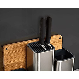 Joseph Joseph CounterStore Kitchen Utensil Holder Knife Block and Cutting Board Set, Stainless Steel