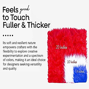 FabricLA Shaggy Faux Fur Square - 10" X 10" Inches Pre-Cut - Use Fake Fur Fabric for DIY, Craft Fur Decoration, Fashion Accessory, Gnome, Hobby - White