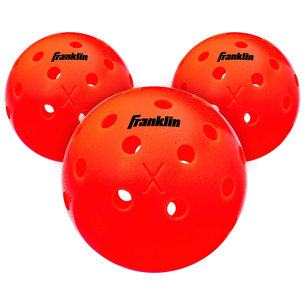Franklin Sports Outdoor Pickleballs - X-40 Pickleball Balls - USA Pickleball (USAPA) Approved - 3 Pack Outside Pickleballs - Ember - US Open Ball