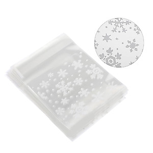 ULTECHNOVO 100pcs Baking Bags Candy Bag Cookie Bags Biscuit Bag Candy Wrapper Candy Treat Bags Cello Bags for Cookies Party Bag Self-Adhesive Cookie Pouch Sealing Biscuits Bags