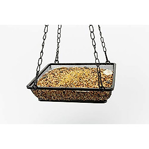 WOSIBO Hanging Feeder Seed Tray, Platform Metal Mesh , Outdoor Garden Decoration for Wild Backyard Attracting Birds