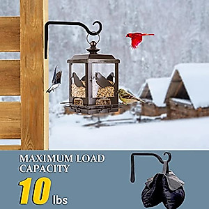 BOLITE 18032 Hanging Plant Brackets, 6 Inch Plant Hooks, Decorative Wall Plant Hanger for Hanging Bird Feeders, Planters, Lanterns, Wind Chimes, Indoor & Outdoor Home Decors, 2 Pack, Black