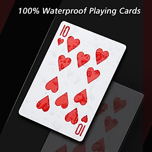 INTEGEAR Playing Cards 2 Decks Waterproof Plastic Poker Cards for Texas Holdem Poker Go Fish and More Card Games Standard Index 2.5" x 3.5"