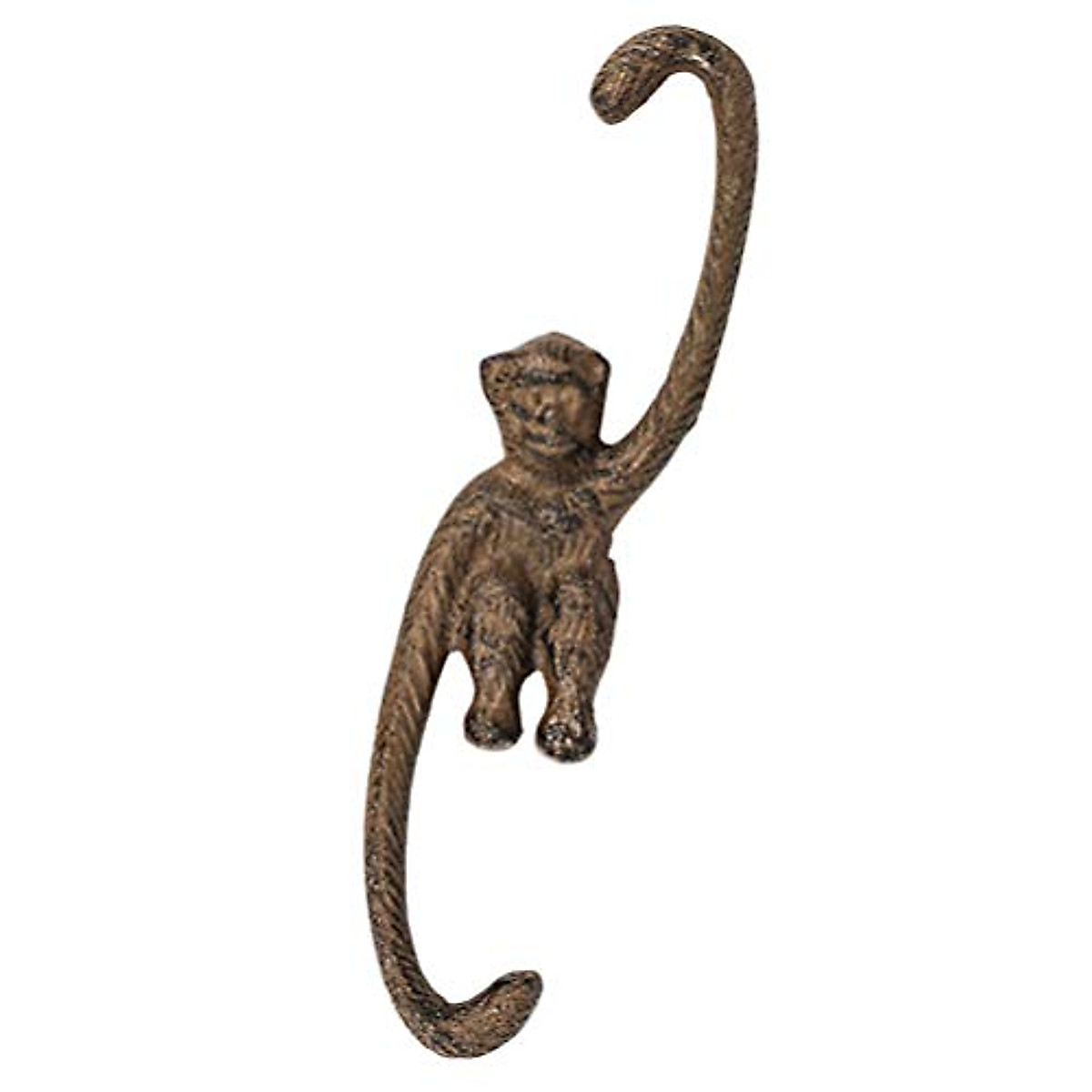 DOITOOL Cast Iron Large S Hooks Heavy Duty Monkey Gibbon Hooks Decorative Gardening Plant Hooks Door Wall Hanging Hats Organizer