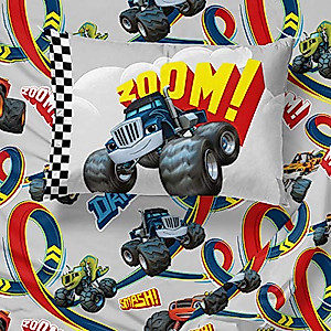 Jay Franco Nickelodeon Blaze Fast Track 3 Piece Twin Sheet Set, 39" x 75"