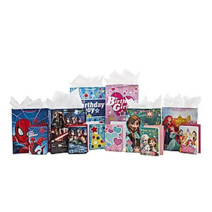Hallmark 13" Large Gift Bag with Birthday Card and Tissue Paper (Disney Princesses)