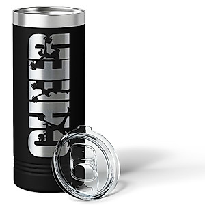 Cuptify Cheer Tumbler with Lid Laser Engraved on Black 22 oz Skinny Cup for Cheerleader Vacuum Insulated Birthday Gift for Cheerleading, Cheer Squad, Women