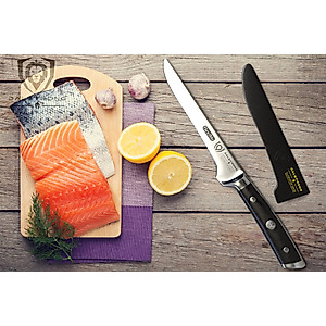 Dalstrong Boning Knife - 6 inch - Gladiator Series Elite - Forged German High-Carbon Steel Kitchen Knife - Razor Sharp - Black G10 Handle - w/Sheath - NSF Certified