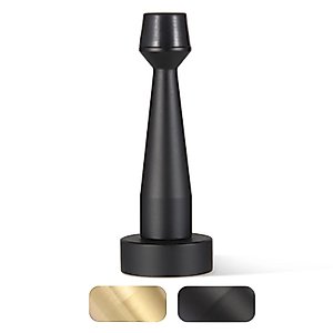 Black Door Stop, Solid Brass Decorative Door Stopper Wall Protector, Heavy Duty Door Stop with Rubber Bumper Tip for Door Protection Sound Dampening, Matte Black