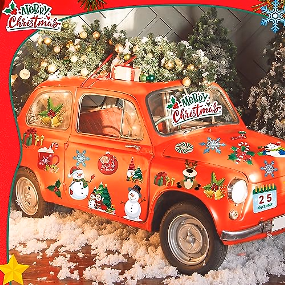 Kanayu 30 Christmas Theme Fridge Sticker Christmas Refrigerator Magnet Santa Claus Snowman Dwarf Snowflake Candy Fridge Magnet Stickers Decorations Xmas Magnet Stickers for Car Kitchen Garage