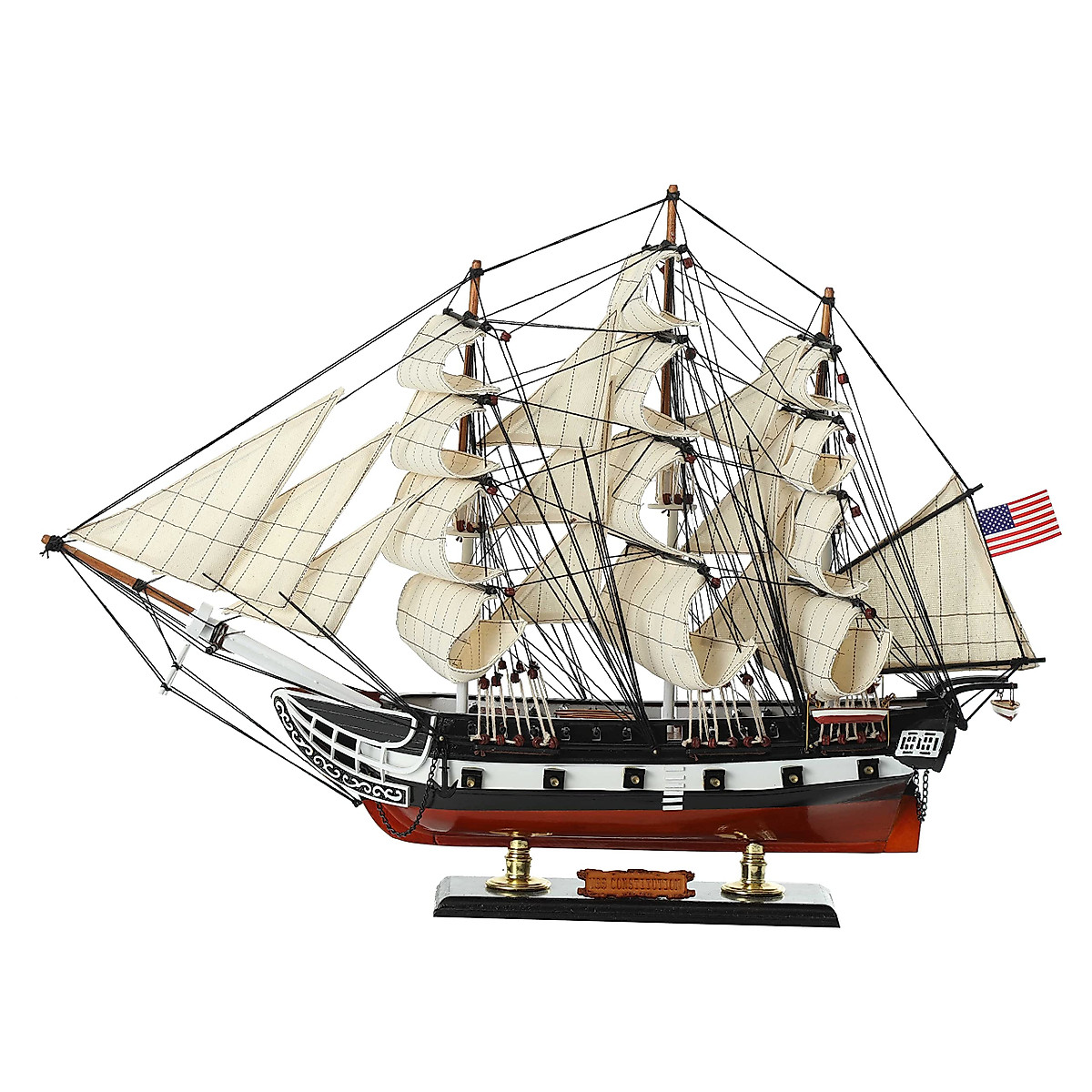 SAILINGSTORY Wooden Model Ship USS Constitution 1/150 Scale Replica Ship Model Sailboat Decor