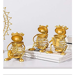 Red Spider Creative Golden Animal Band Band Iron Decoration Simple Modern Hotel Decorations Home Desktop Decoration Coffee Table Decor Metal Pen Holder (French Horn Player)