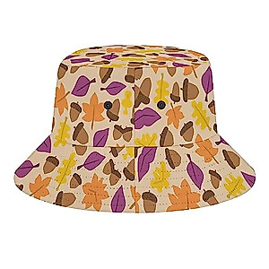 Fishing Hats Acorn Maple Leaves Packable Summer Travel Beach Sun Hat Outdoor Summer Travel Hiking Thanksgiving Or Halloween