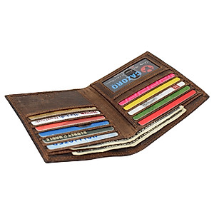 MARSHAL RFID Blocking Bifold Hipster Credit Card Wallet Premium Lambskin Leather (Vintage)