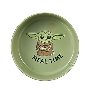 STAR WARS The Mandalorian Baby Yoda Ceramic Dog Bowl, 3.5 Cups | Meal Time Dog Food Bowl, Green Dog Bowl with Baby Yoda | Dog Water Bowl for Dry Food or Wet Food,1 Count (Pack of 1),FF16627