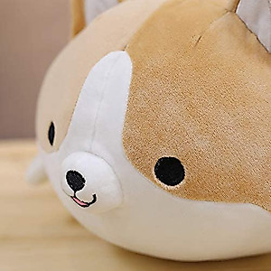 sofipal Corgi Dog Plush Pillow, Cute Shiba Inu Corgi Butt Stuffed Animal Toys Gifts for Bed, Valentine, Kids Birthday, Christmas (Brown, 17.3inch)