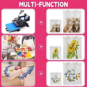 Sublimation Blank Tote bags, 20Pack Canvas Tote Bags 16.1 x 15.4 Inch, 9.1 x 8.3 Inch Small Canvas Tote Bags Reusable Grocery Bags Shopping Cloth Bags for Heat Transfer, DIY, Christmas Craft, White