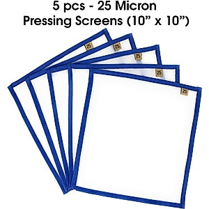 BUBBLEBAGDUDE Bubble Bags Pressing Screen (5 Pack of 25 Micron) 10" x 10" Herbal Essence Bubble Ice Bag & Herbal Extractions - Fast Drying Process