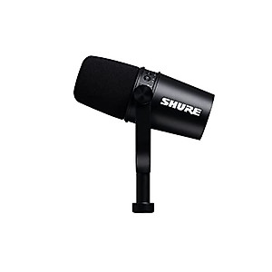 Shure MV7 USB Microphone for Podcasting, Recording, Live Streaming & Gaming, Built-in Headphone Output, All Metal USB/XLR Dynamic Mic, Voice-Isolating Technology, TeamSpeak & Zoom Certified – Black