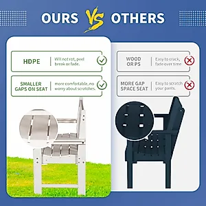 nalone Outdoor Bench, HDPE All Weather Patio Bench Load up to 800 Lbs, 2-Person Garden Bench Rot-Proof Fade Proof for Patio, Porch, and Park (White)