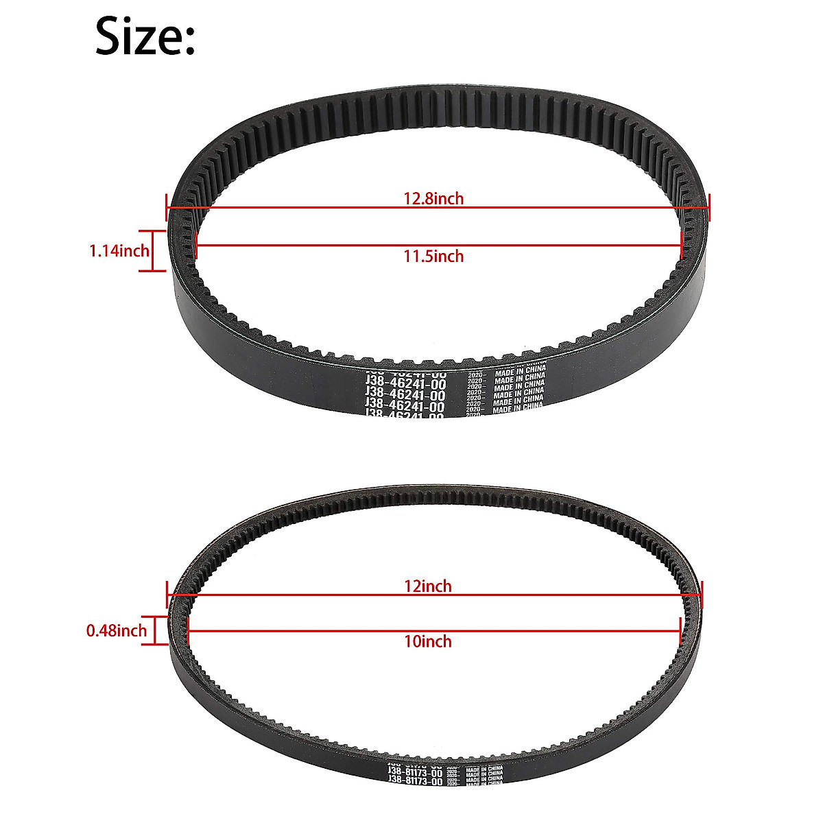 10L0L Starter Generator & Drive Belt Kit for Yamaha G2, G5, G8, G9, G11, G14, G16, G22, 2012-up G29 Gas Golf Cart, Replace OEM J55-G6241-00 J55-H1173-00 JN6-H1173-00