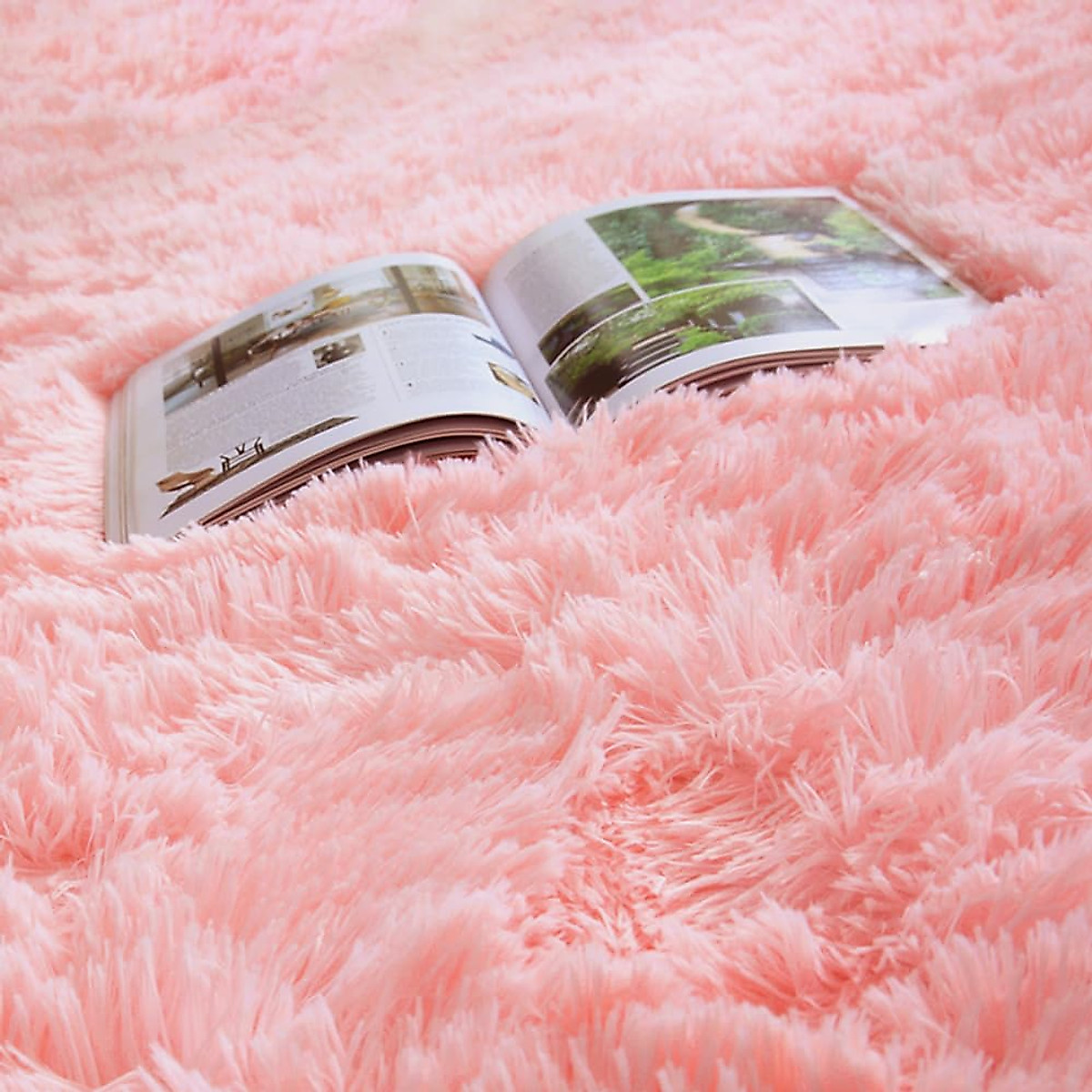 KICHOWUA 3x5 Pink Area Rugs for Living Room, Machine Washable Soft Shaggy Rugs Fluffy Carpets, Non-Slip Indoor Floor Carpet for Bedroom, Kids Baby Boys Teen Dorm Home Decor Aesthetic