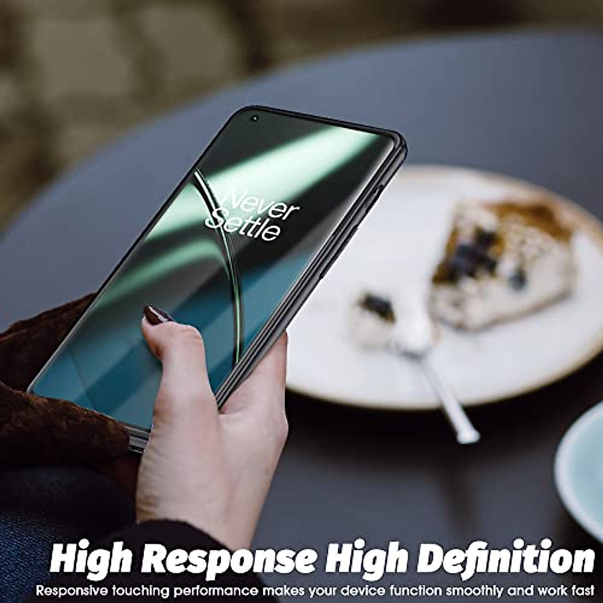 Orzero Phone Case Compatible for OnePlus 11 5G, with 2 Pack High Definition TPU Screen Protector, Matte Finish Full Body Protection Anti-Scratch Shock Proof Solid Hard Back Cover(1+2) - Frosted Black