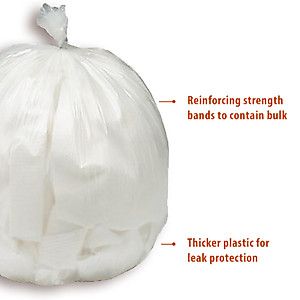 iTouchless Small / Medium Trash Bags, Fits 2 - 6 Gallon Garbage Cans, 50 Count, Strong Bathroom Kitchen Bin Liners, for Rubbish Recycling Compost in the Home, Office, Clear
