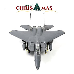 NUOTIE Classic American Eagle F-15E Twin-Engine Fighter Pre-Build Model Kits 1:100 Aircraft Alloy Diecast Airplane Military Display Model Aircraft for Collection or Gift