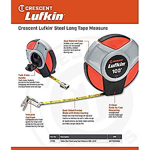 Lufkin ST100 TAPE,3/1 RATIO,100' X 3/8,STEEL