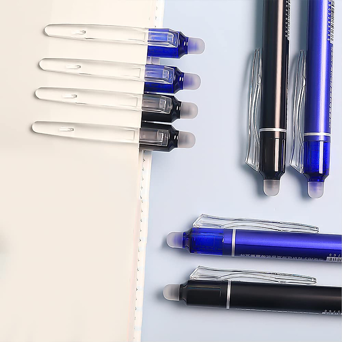 DRMAVI 20 Pcs Erasable Ballpoint Pen Erasable Gel Pens Retractable Eraser Pens,0.5 Fine Point Black Erasable Pens,Make Mistakes Disappear, Drawing Writing Journal School Supplies (20 Black)