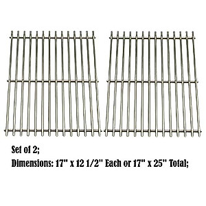 Direct Store Parts DS102 Solid Stainless Steel Cooking grids Replacement for Charbroil, Great Outdoors, Grill Chef, Thermos, Vermont Castings Gas Grills