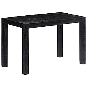 YPWRENH Entrance Table Decorative Table Dining Table Black 46.5 "x23.6 x29.9 Solid Mango Wood for Dining Room, Kitchen or Living Room