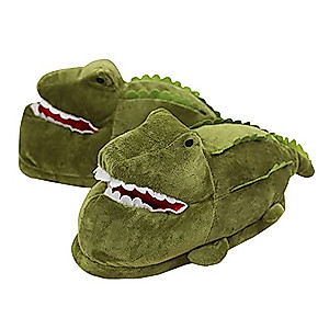 OHAYYU Unisex Novelty Cute Crocodile Slippers House Slippers Funny Animal Slippers Christmas Halloween Gifts - One Size Fits Most
